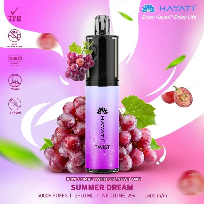 Hayati Twist 5000 Puffs Disposable Vape Box of 10 - VapingSupplier